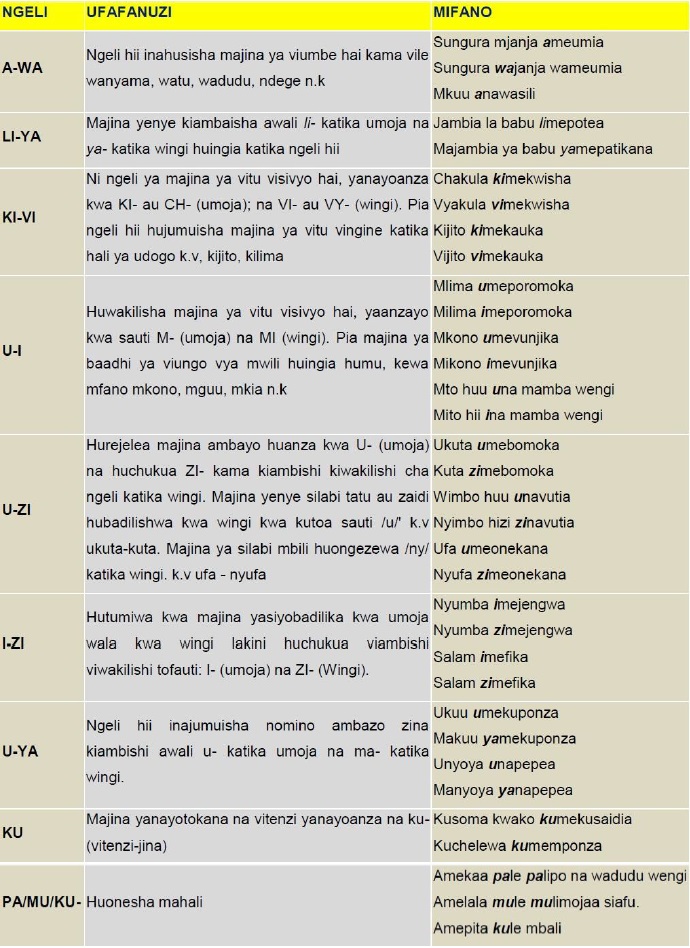 KISWAHILI: FORM THREE: Topic 1 - NGELI ZA MANENO - MSOMI BORA