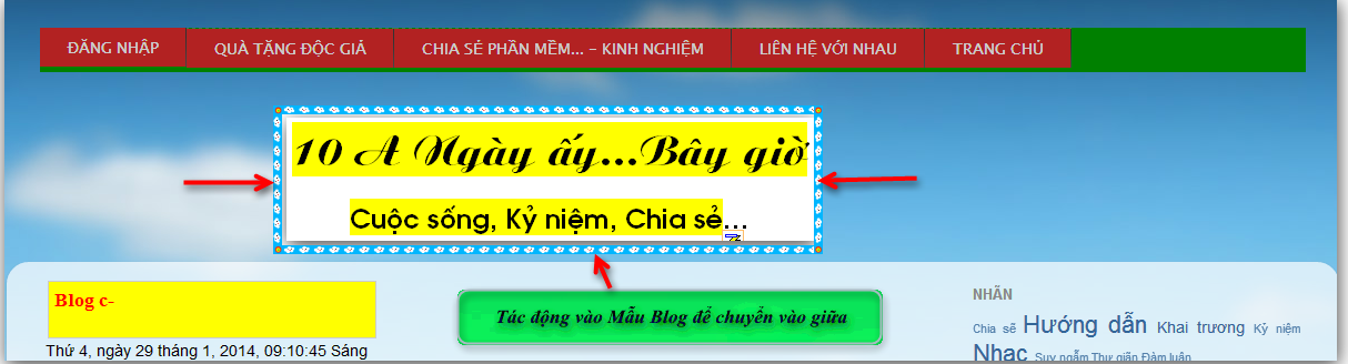 Căn lề cho hình ảnh thay thế tiêu đề và miêu ta Blog ở Header | minh ...