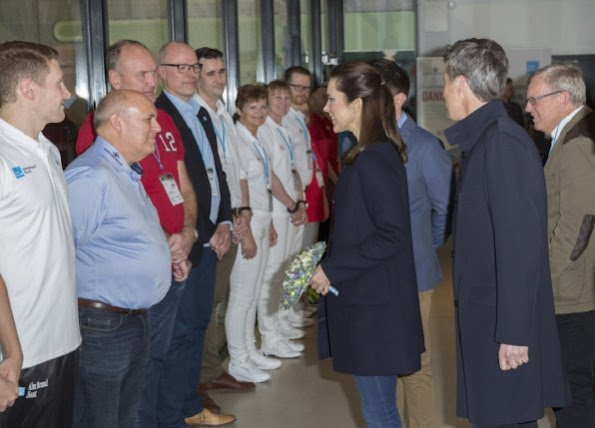 Princess Mary and Prince Frederik at Bellahoj Swimming Stadium