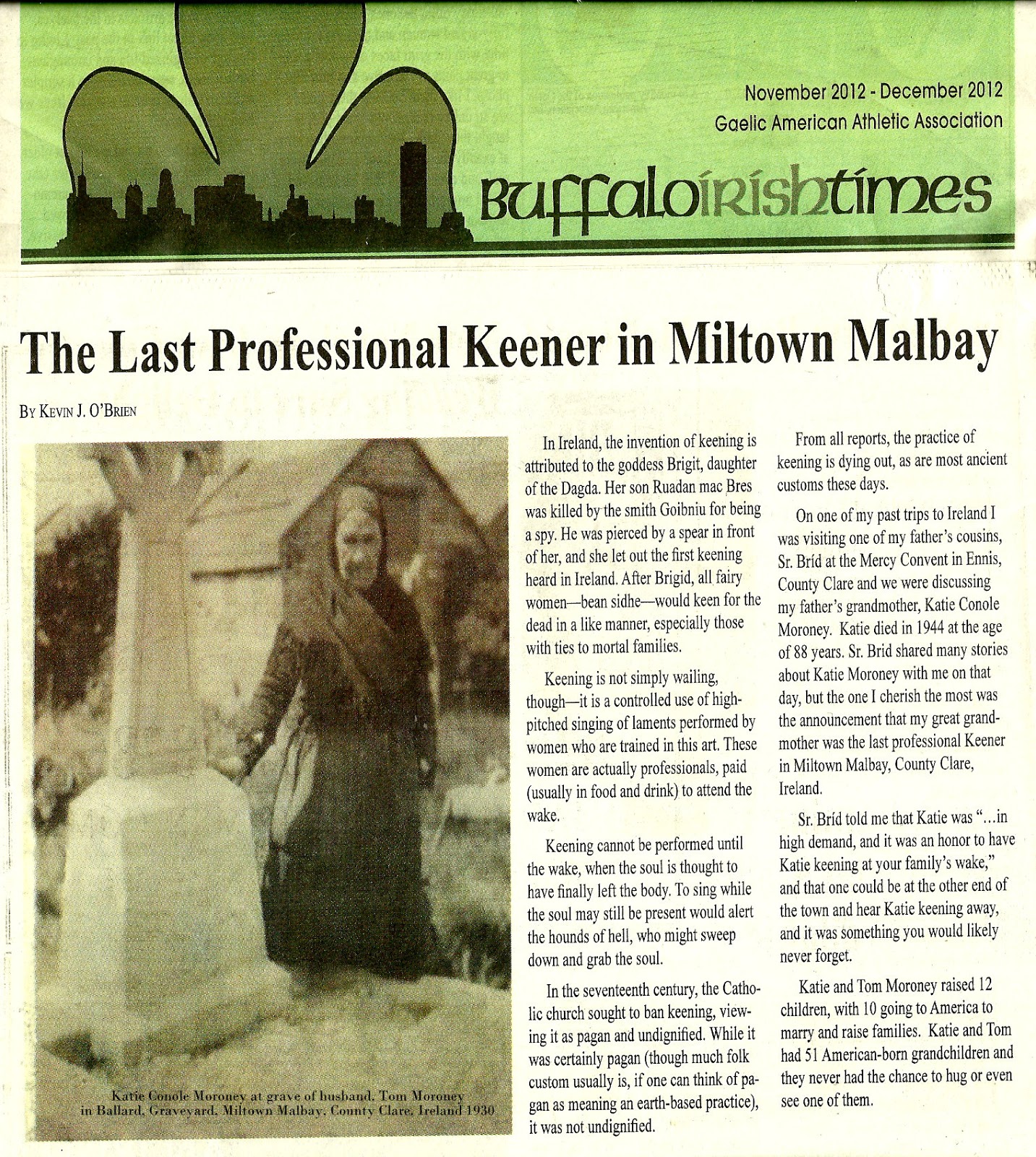 Moroney Family of Miltown Malbay, Co. Clare, Eire