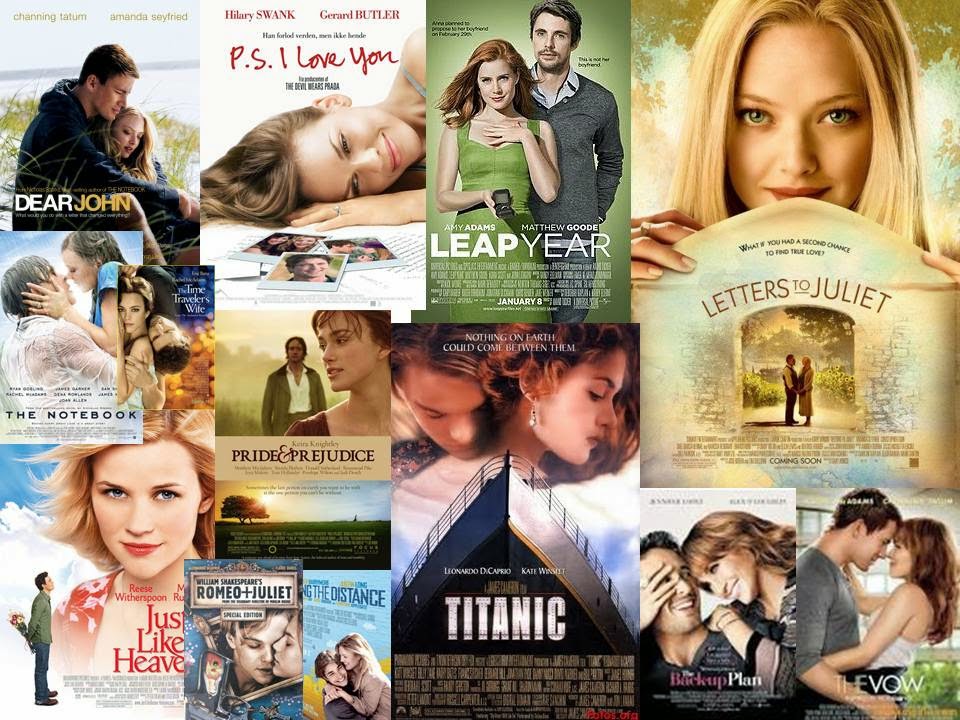 Kayleigh Wallington A2: collage of romance posters