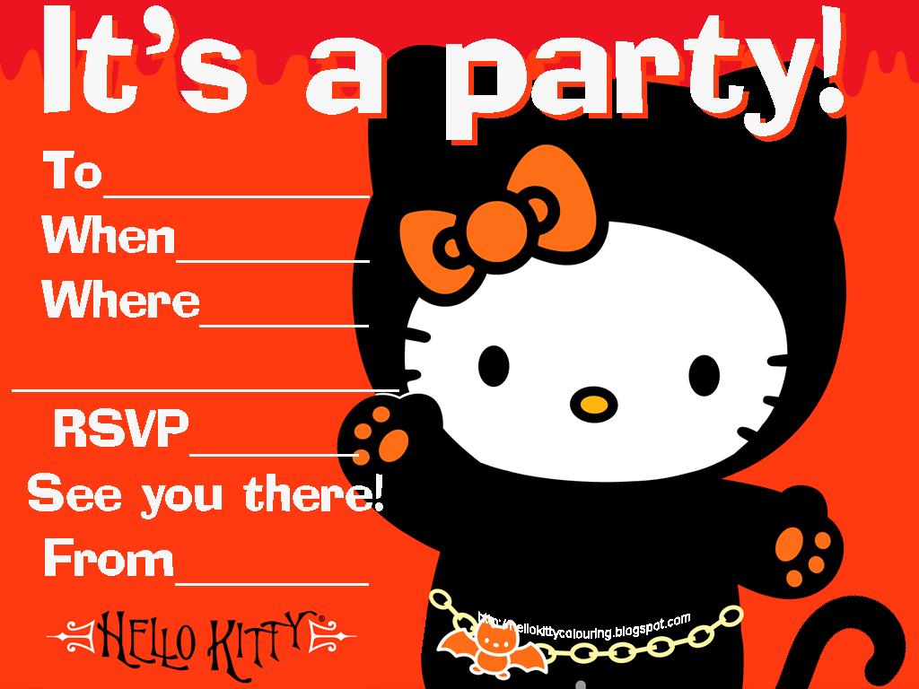 GOTH, EMO, PUNK STYLE HELLO KITTY INVITES
