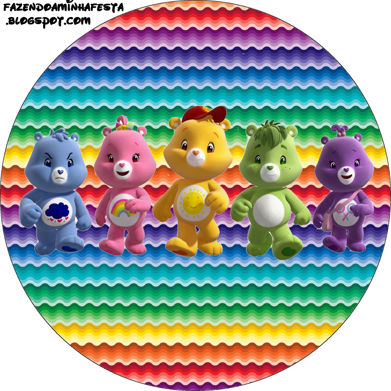 Care Bears with Rainbow :Free Printable Candy Bar Labels. - Oh My ...