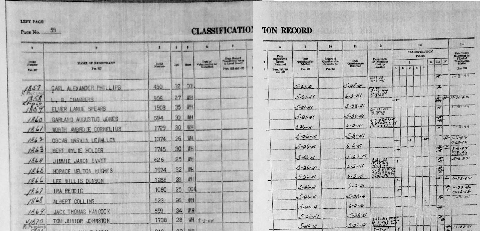 Treasure Chest Thursday – WWII Draft Card for “Tom Junior Johnston”