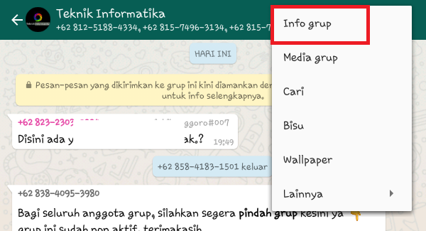 Cara Keluar dari Grub Whatsapp - MyMastah