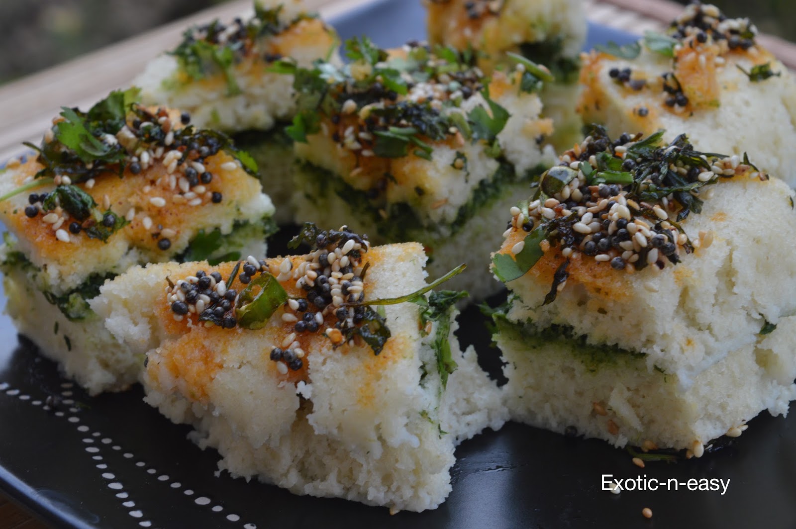 exotic-n-easy cooking: Sandwich Rice Dhokla