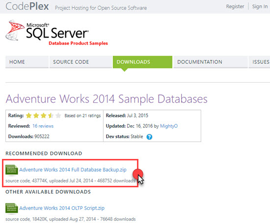 Setup Adventureworks Database In Microsoft Sql Server 2014 ~ It Tutorials With Example