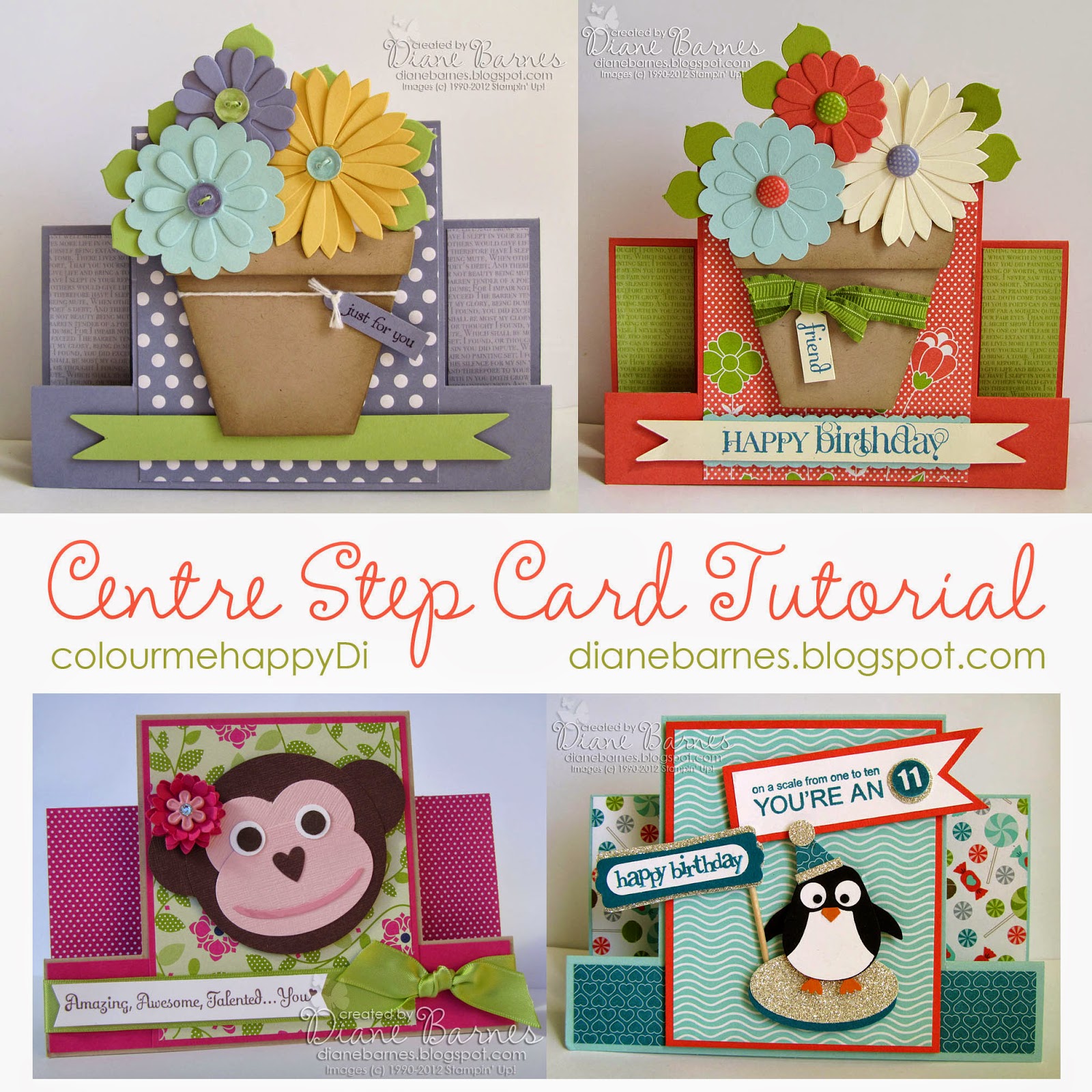 colour me happy: In review - centre step cards - now with instructions