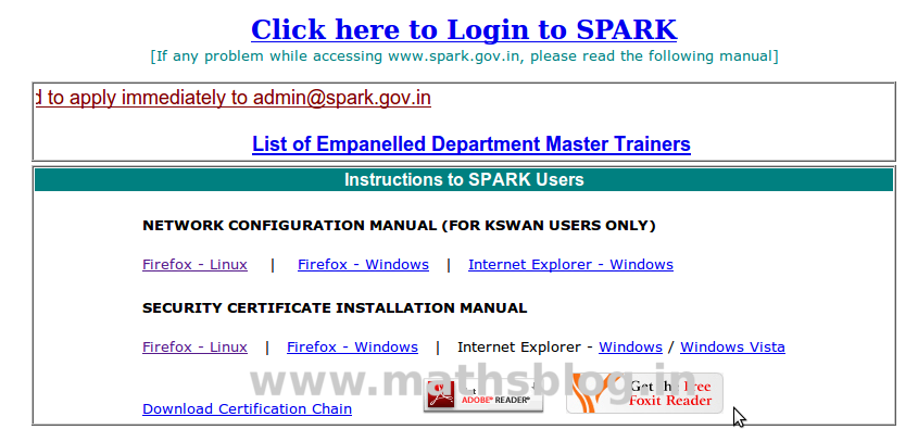 KERALA GOVT SERVICE: SPARK