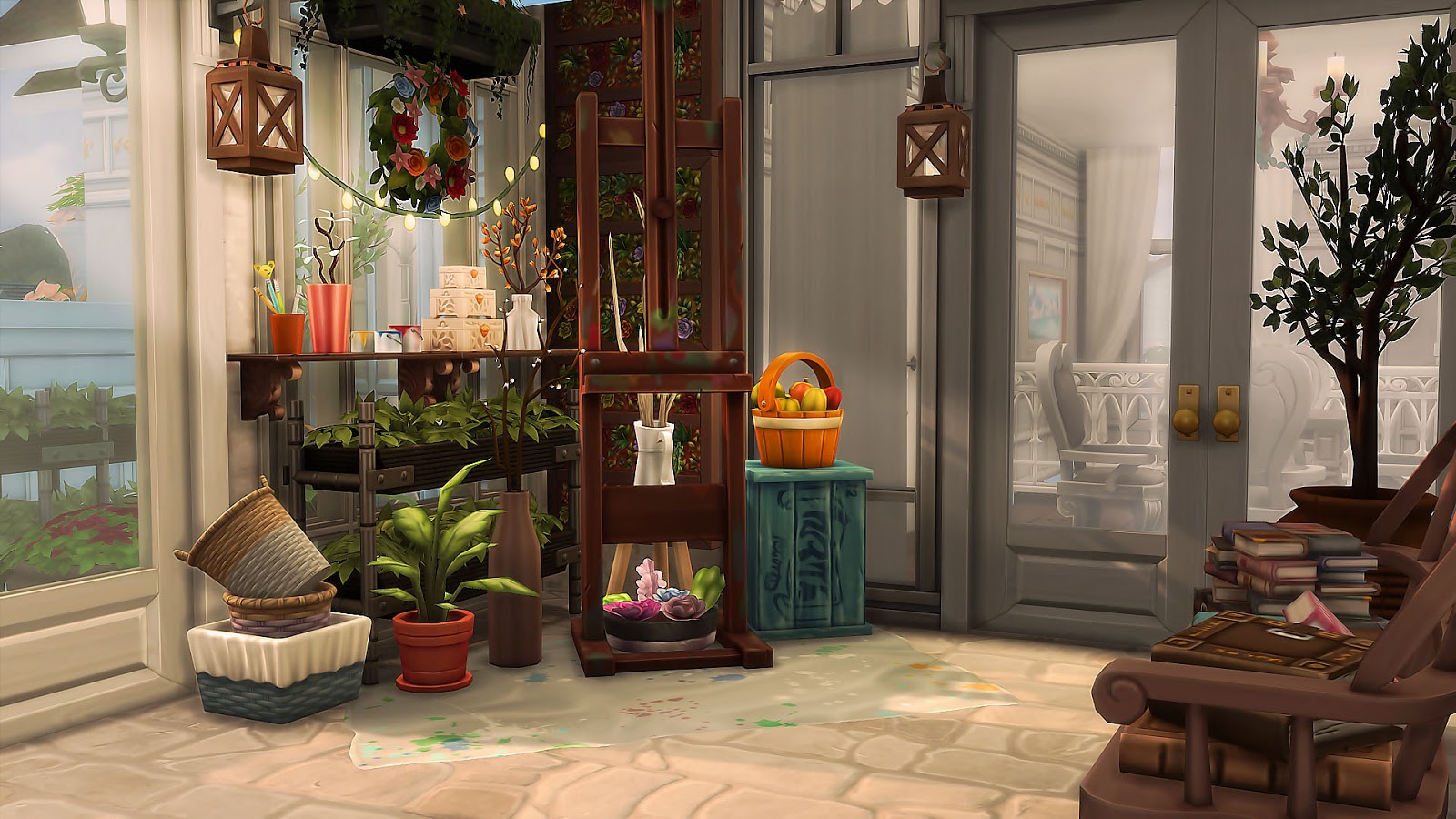 Sims 4 - Parisian Flower Shop 巴黎花坊 (No CC) [Ruby Red Sims]