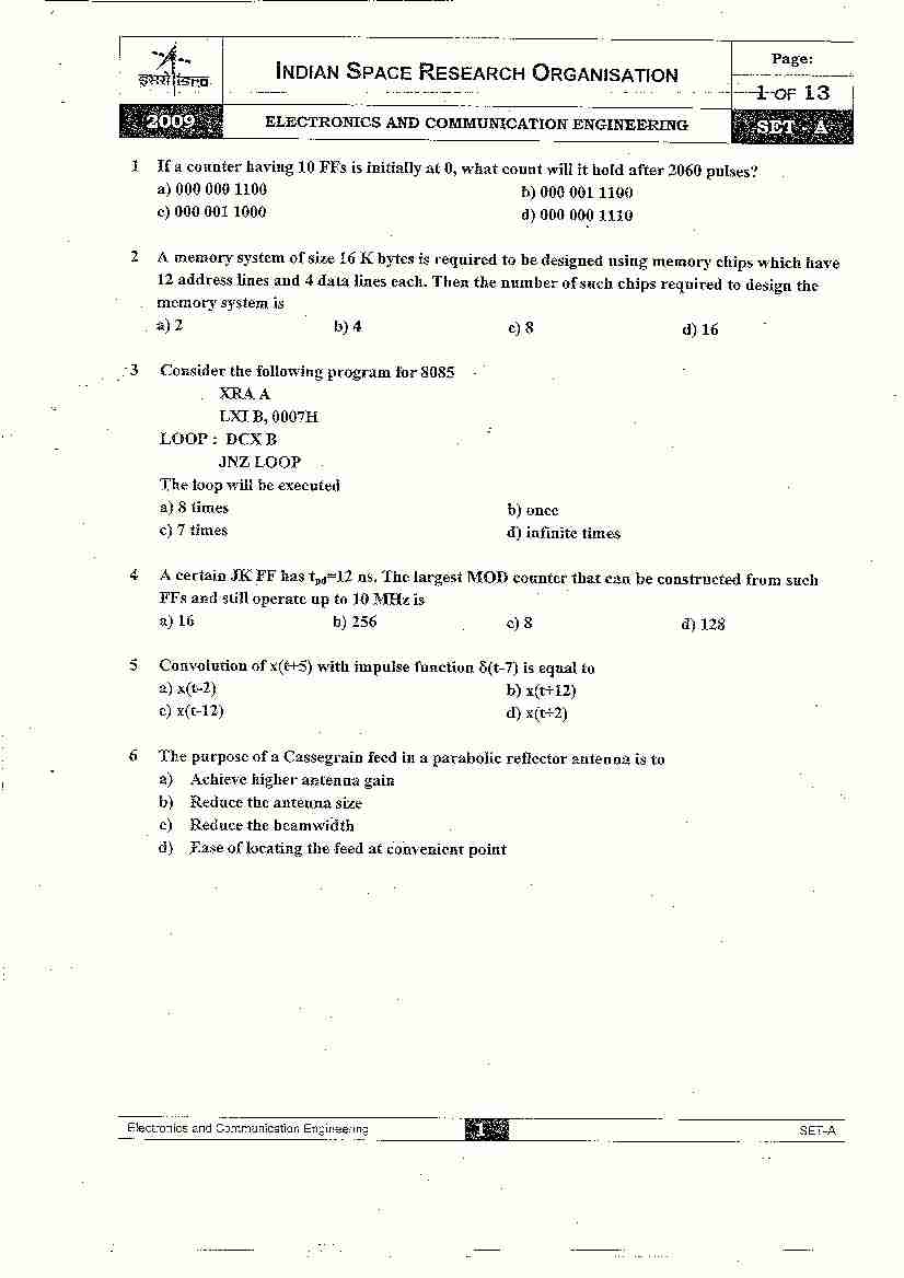Psu Objective Question In Electronics And Tele Communication ISRO psu-objective-question-in-electronics-and-tele-communication-isro