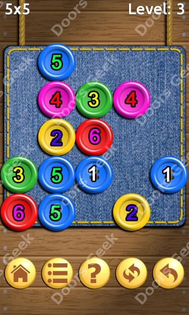 Buttons and Scissors 5x5 Level 3 ~ Doors Geek