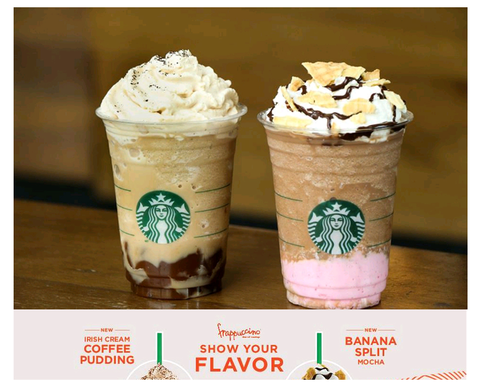 Introducing Starbucks New Banana Split Mocha Frappuccino® and Irish ...
