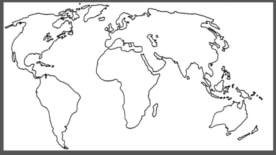 Map Of The World Without Borders - United States Map
