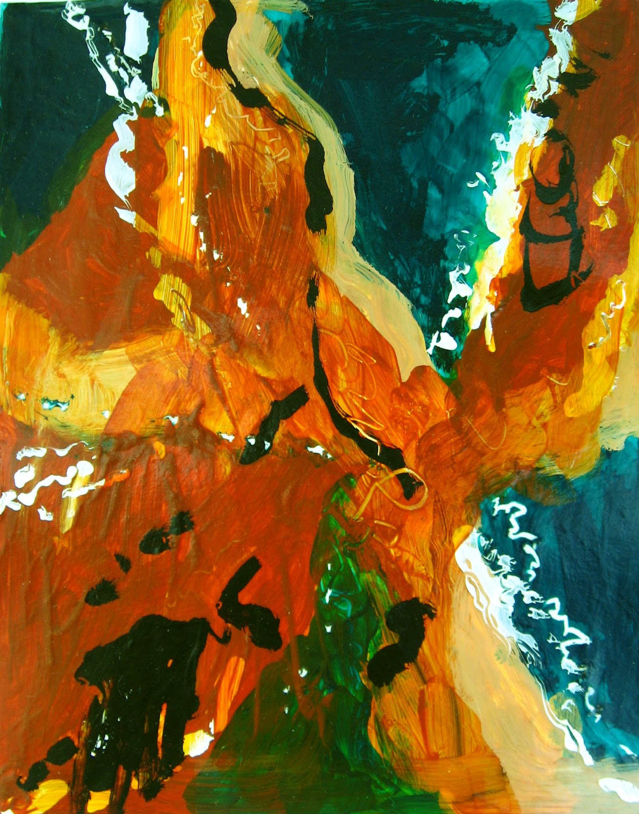 Marilyn's Art Blog: Acrylic Monotype-"Cayenne"