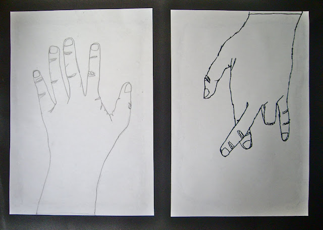 Use Your Coloured Pencils: Contour Drawing Hands
