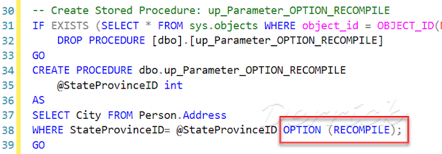 德瑞克:sql Server 學習筆記 Sql Server Parameter Sniffing Option Recompile 2788
