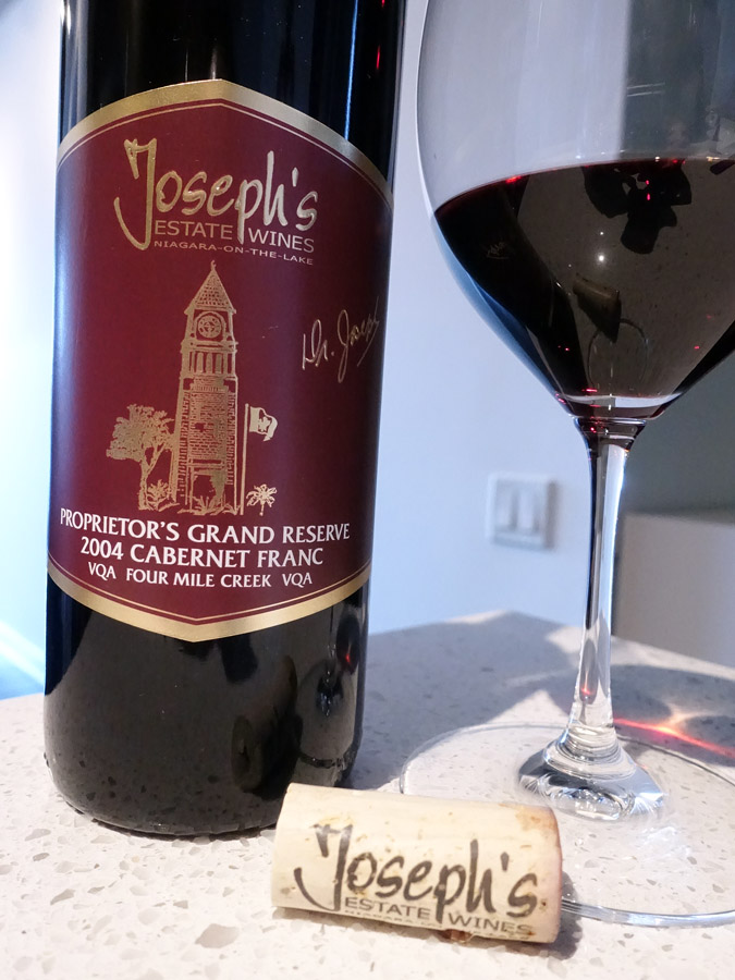 Joseph's Estate Proprietor's Grand Reserve Cabernet Franc 2004 (Niagara ...