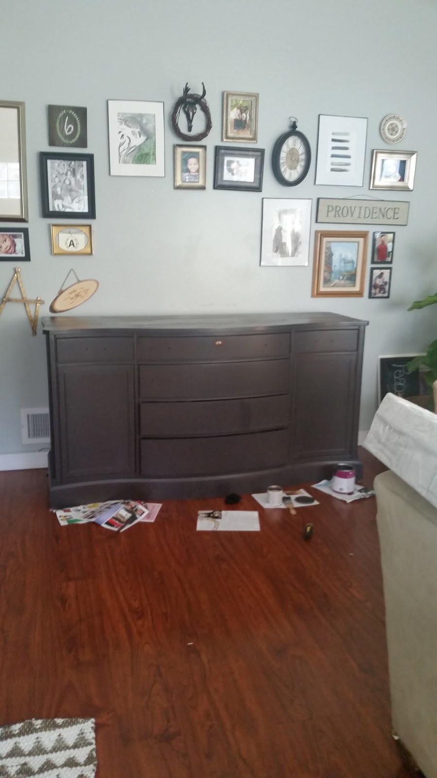 Painted Buffet Turned TV Console - Made by Carli