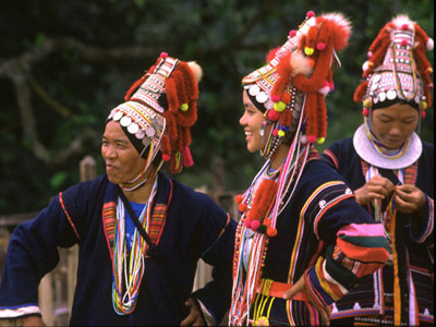 Decorating with Asian Antique Textiles: Akha Bags