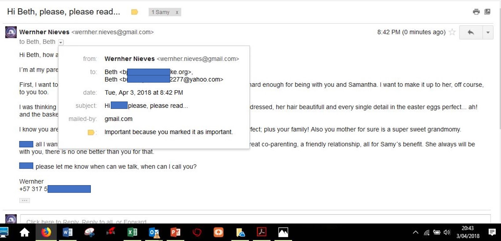 Looking for Samantha Nieves