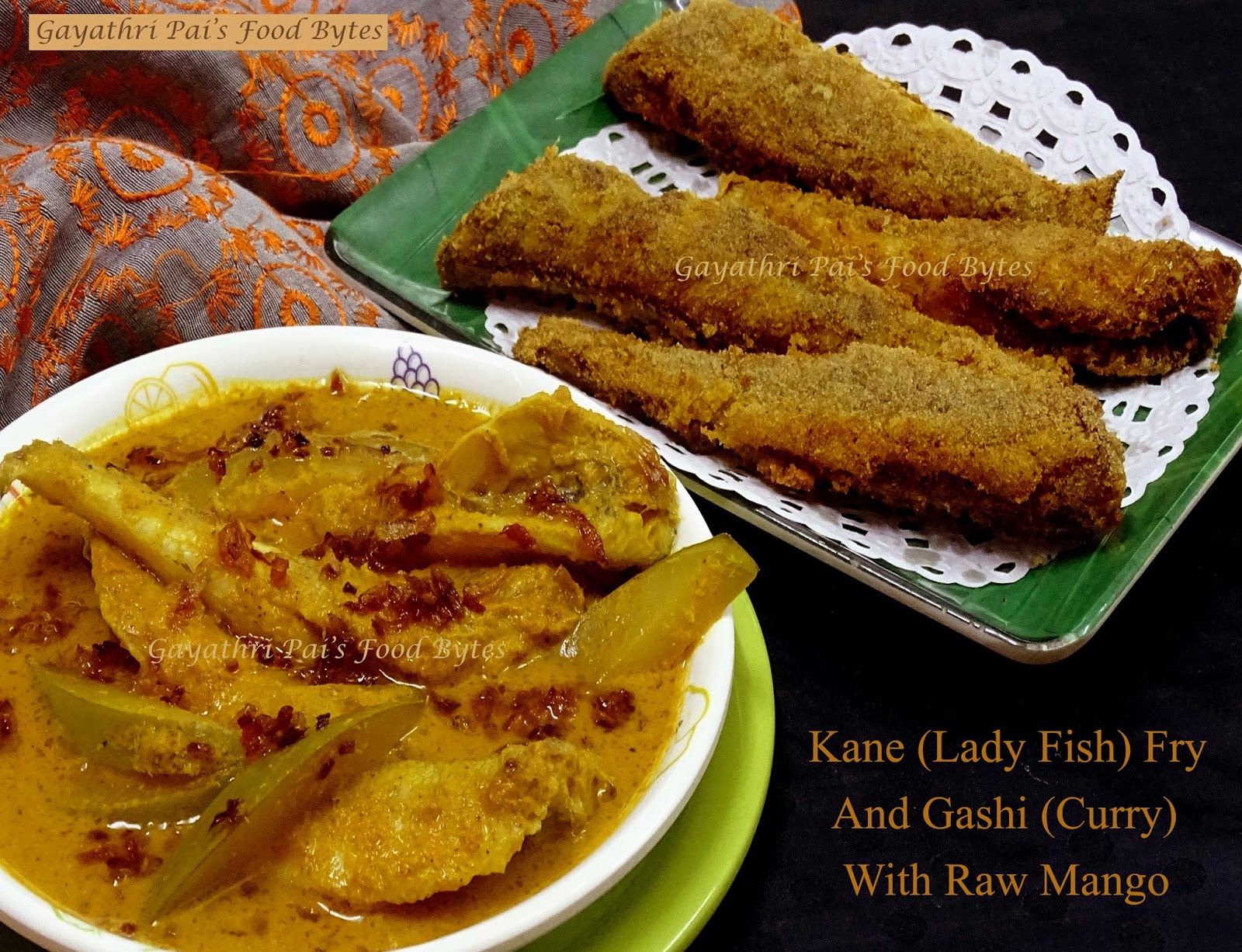 Gayathri Pai's Food Bytes: Kane (Lady Fish) Fish Fry And Gashi (Curry ...