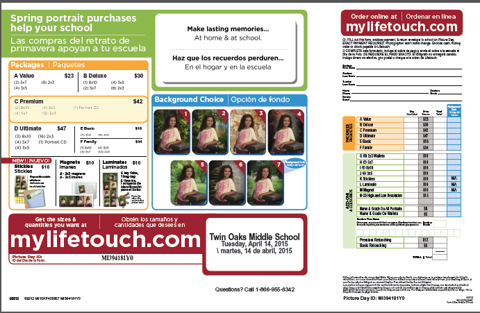 Twin Oaks Middle School: Lifetouch Spring Picture Day