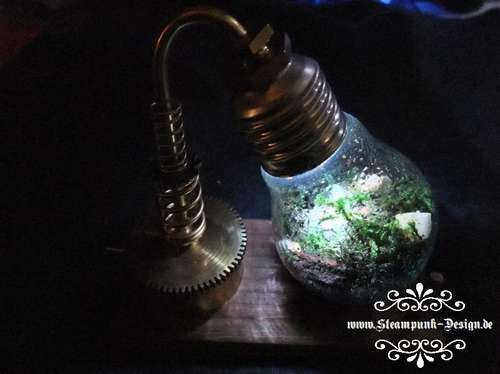 The Fern and Mossery: Steampunk Light-Up Terrarium