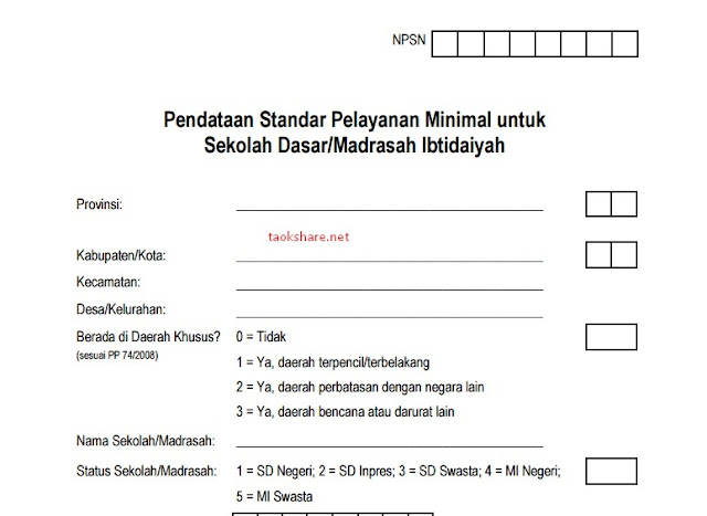 INSTRUMEN SPM SD/MI PKP- SPM DIKDAS LOTIM - Tempat Share