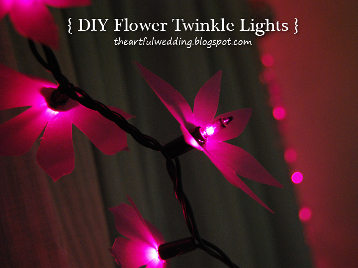 the artful wedding: DIY Wednesday {Flower Twinkle Lights}
