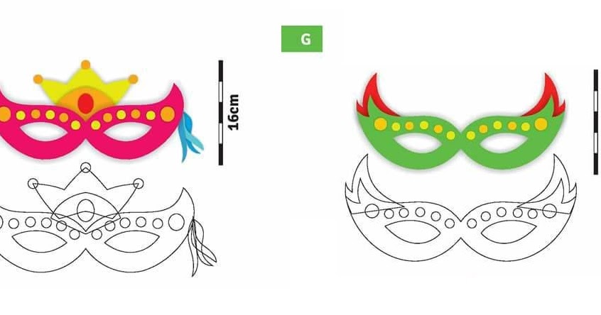 Molde Mascara de carnaval - Como Fazer