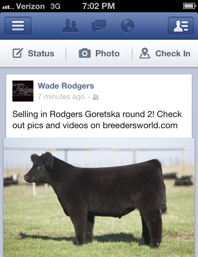 DIAMOND G CATTLE CO.: Wade Rodgers - Facebook