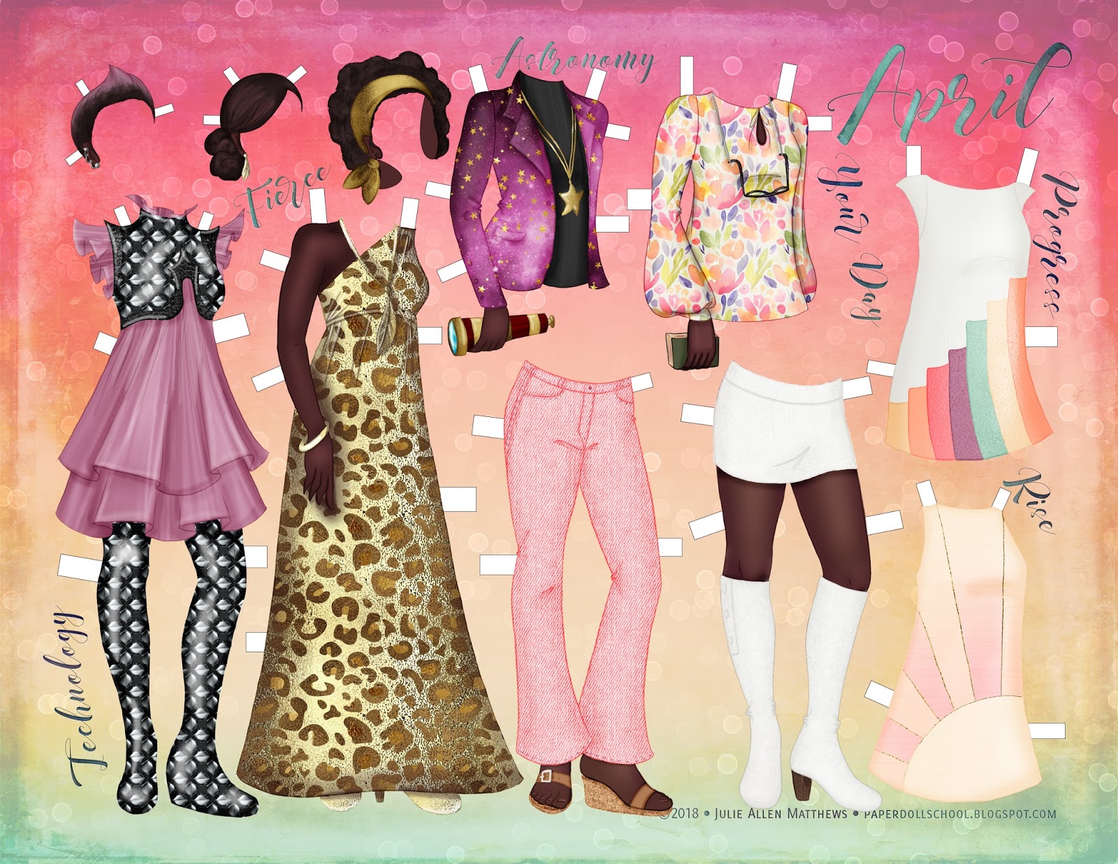 Paper Doll School: April Paper Doll - Set 5