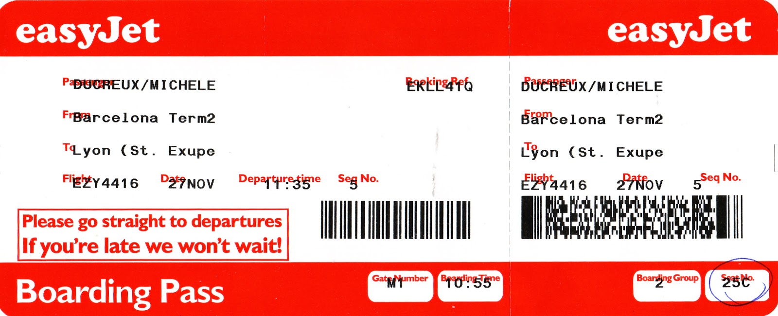 The Traveler s Drawer EASYJET Boarding Pass For The Flight EZY4416 the-traveler-s-drawer-easyjet-boarding-pass-for-the-flight-ezy4416