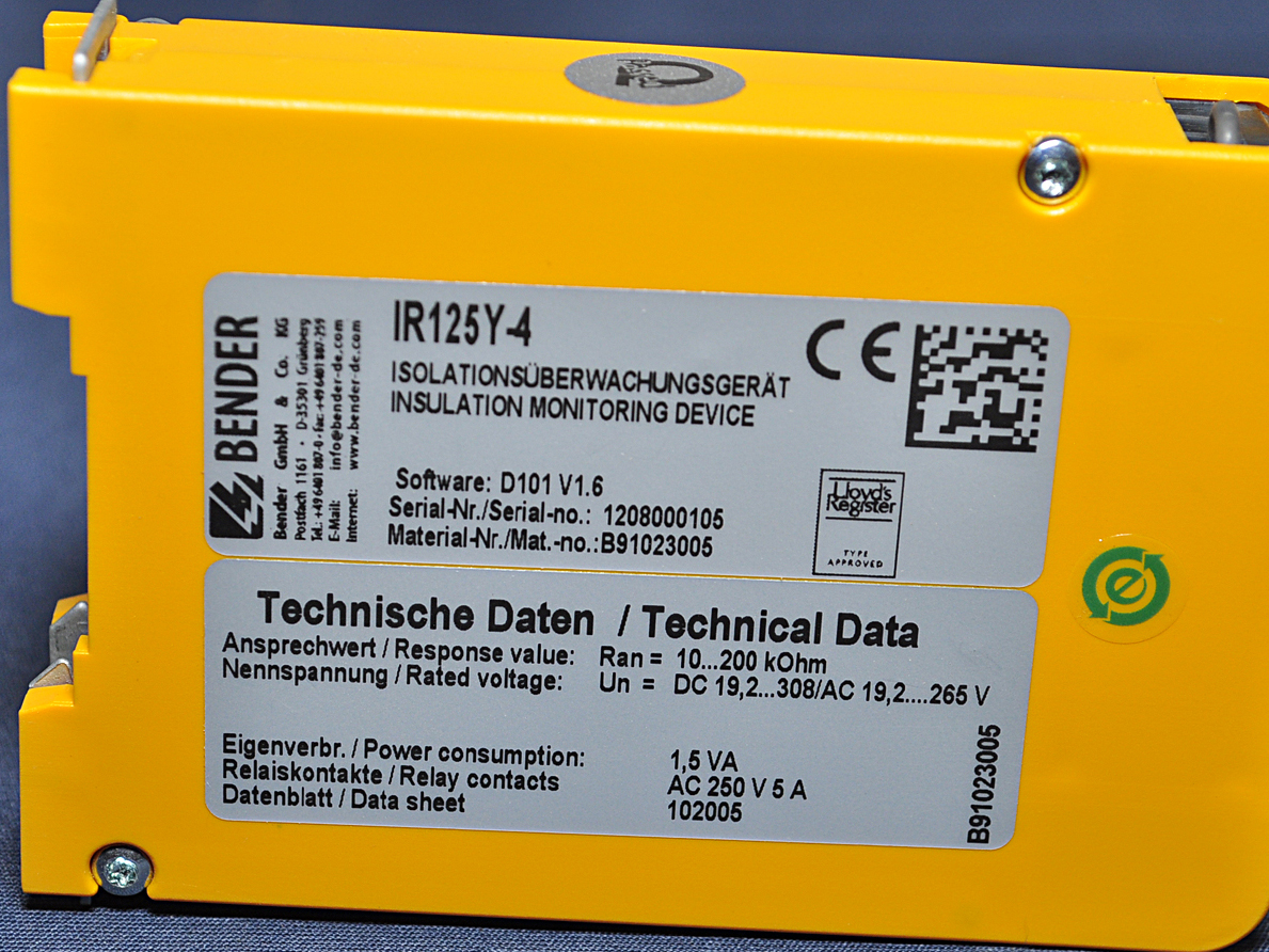 BENDER IR125Y-4 INSULATION MONITORING DEVICE - Aeliya Marine