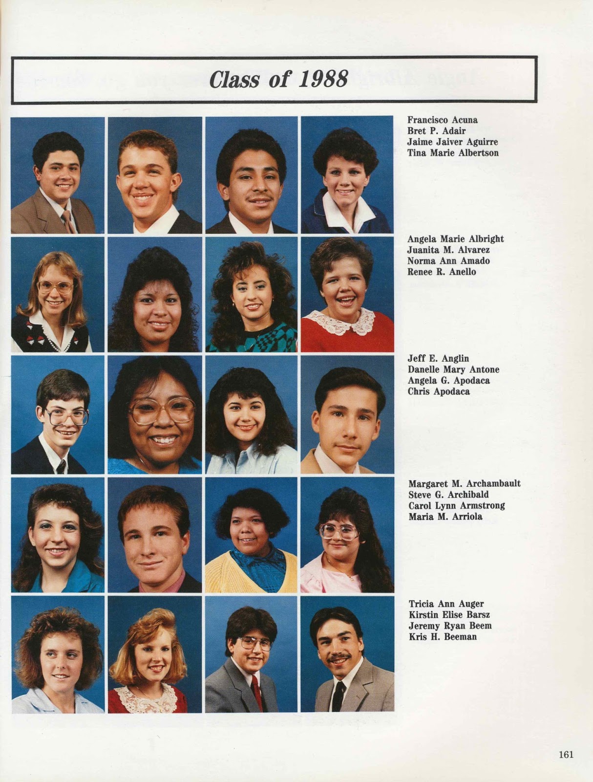 Casa Grande Union High School: Class of 1988 Seniors