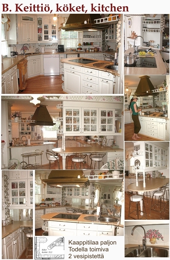 Villa Rosa, pitsihuvila, Anne Lindell: B. Keittiö, kök. kitchen