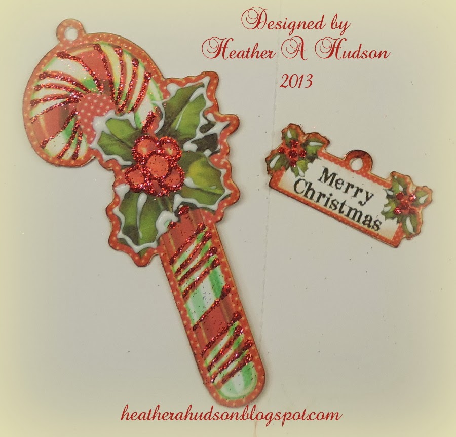 Heather A Hudson: Vintage Candy Cane & Christmas Holly Ornament ...
