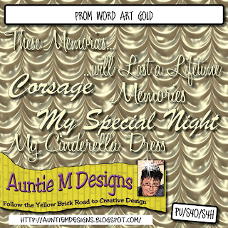 Auntie M Designs: Prom Word Art - Gold Set