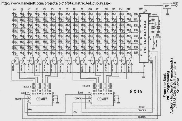 Microcontroller Projects: PIC16F84A Matrix LED Display
