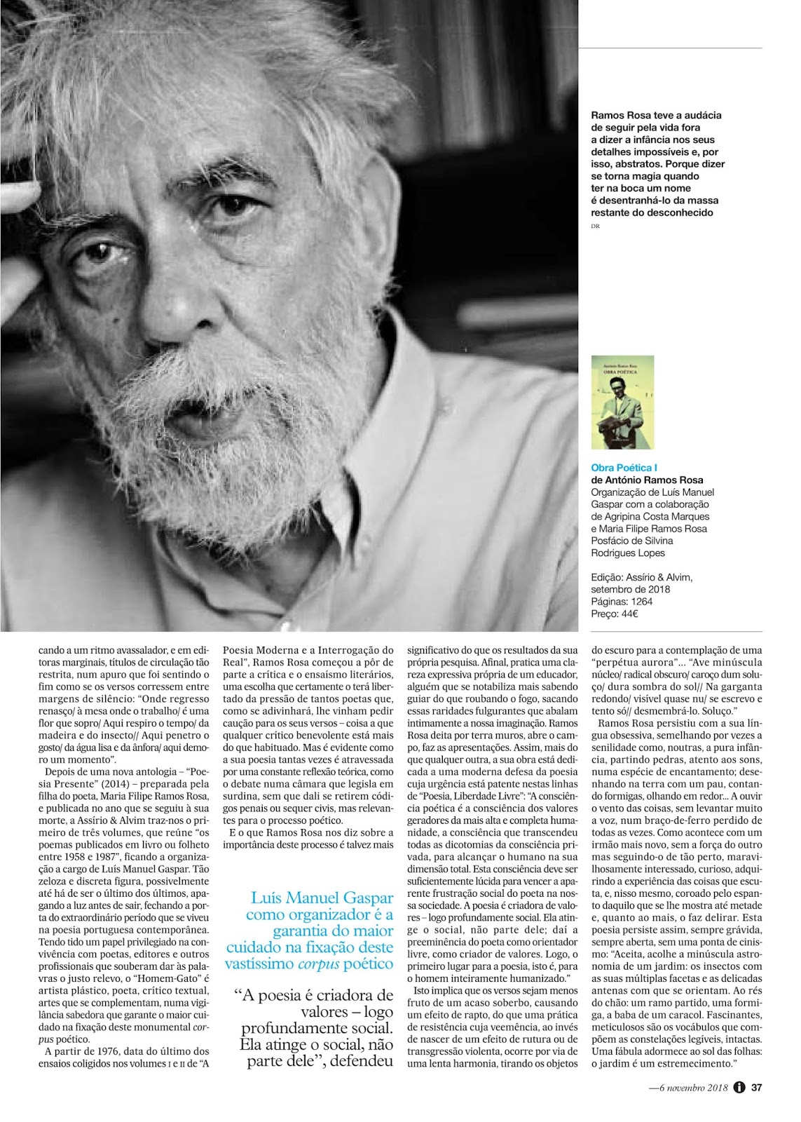 O Melhor Amigo: "Obra Poética", de António Ramos Rosa, ed. Assírio & Alvim