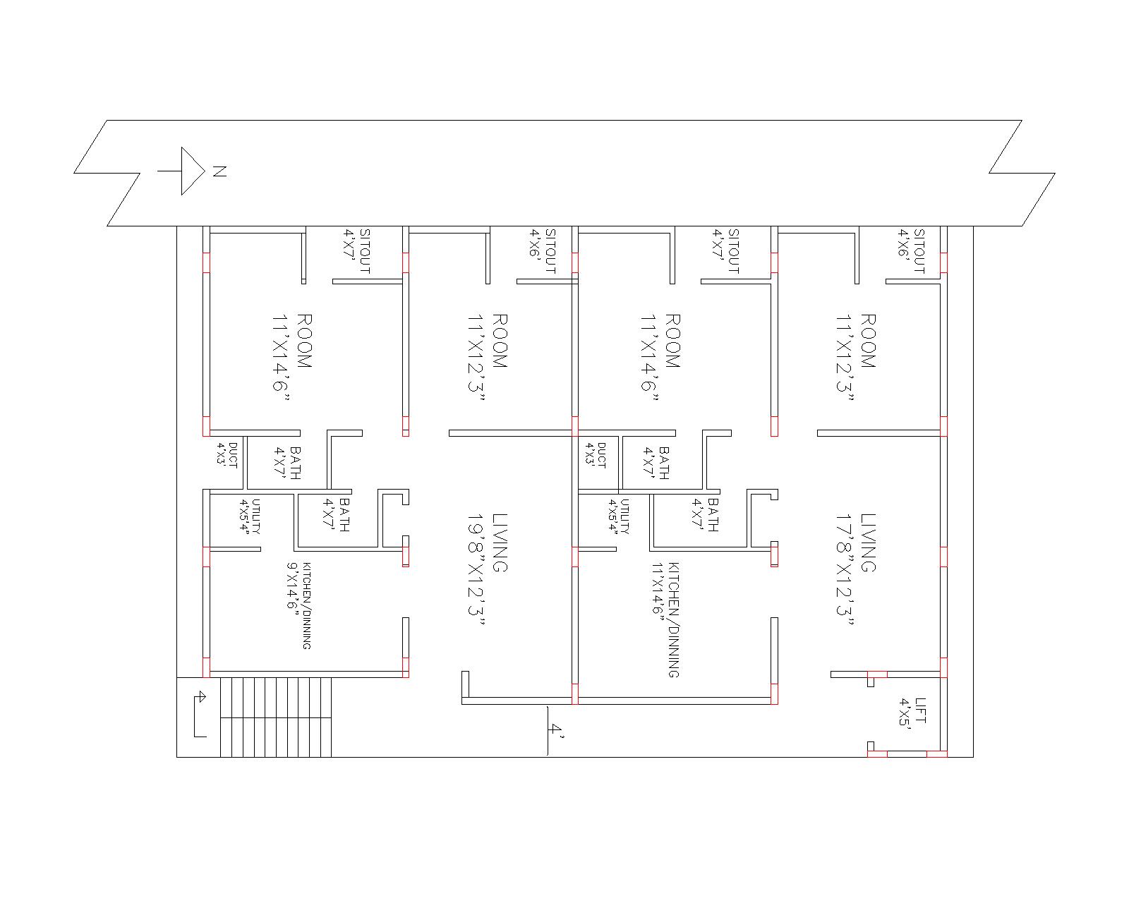 40X60 APARTMENT PLAN