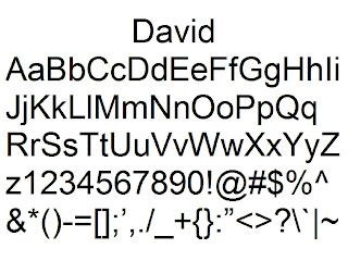Font Alphabet Styles: David