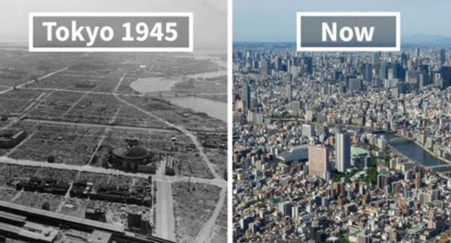 Tokyo - 1945 vs Now