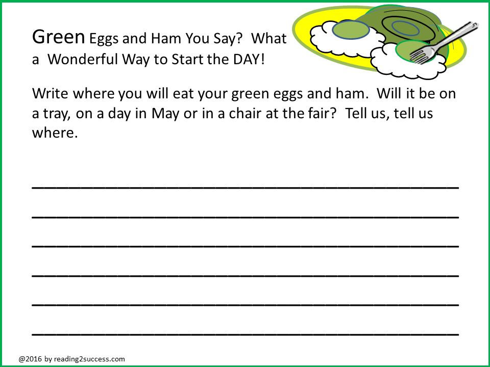 Reading2success: Green Eggs and Ham You Say? What A Wonderful Way To ...
