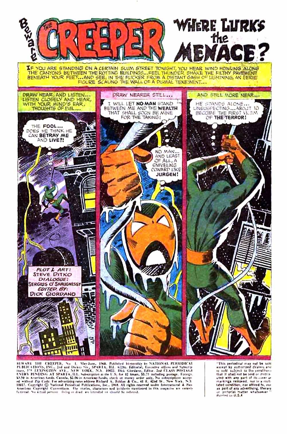 Diversions of the Groovy Kind: Steve Ditko's The Creeper--Covers and ...