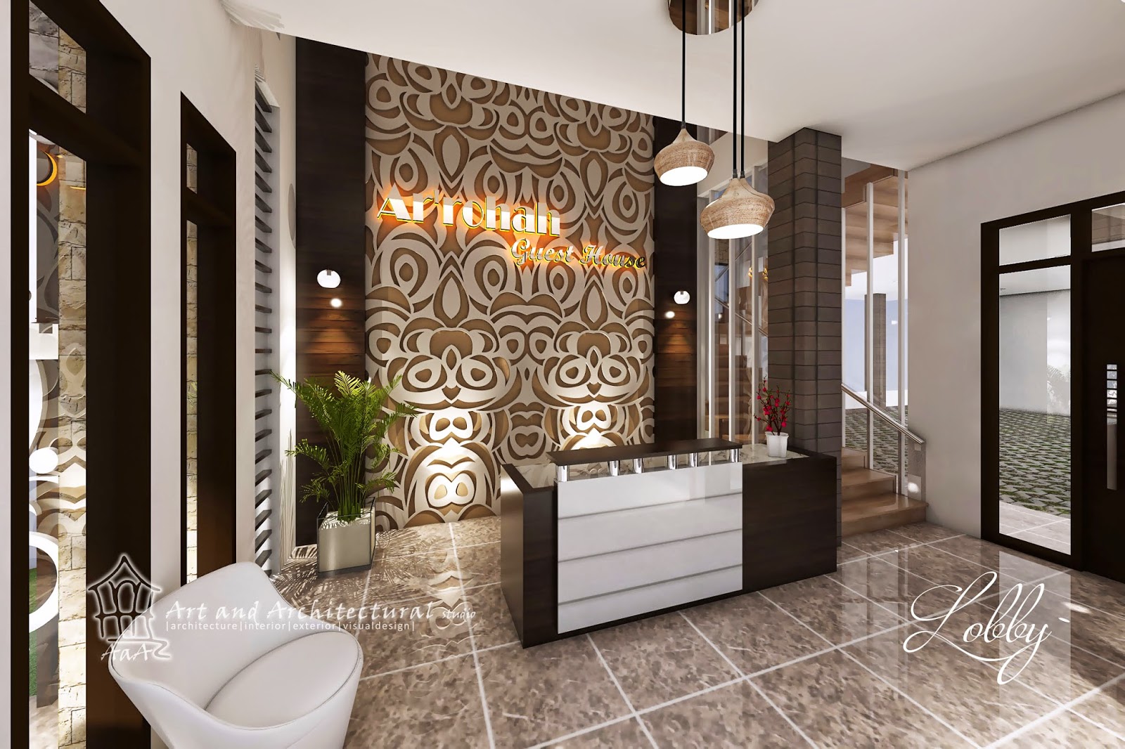 Guest House 3 lantai di lahan segitiga | AAA studio