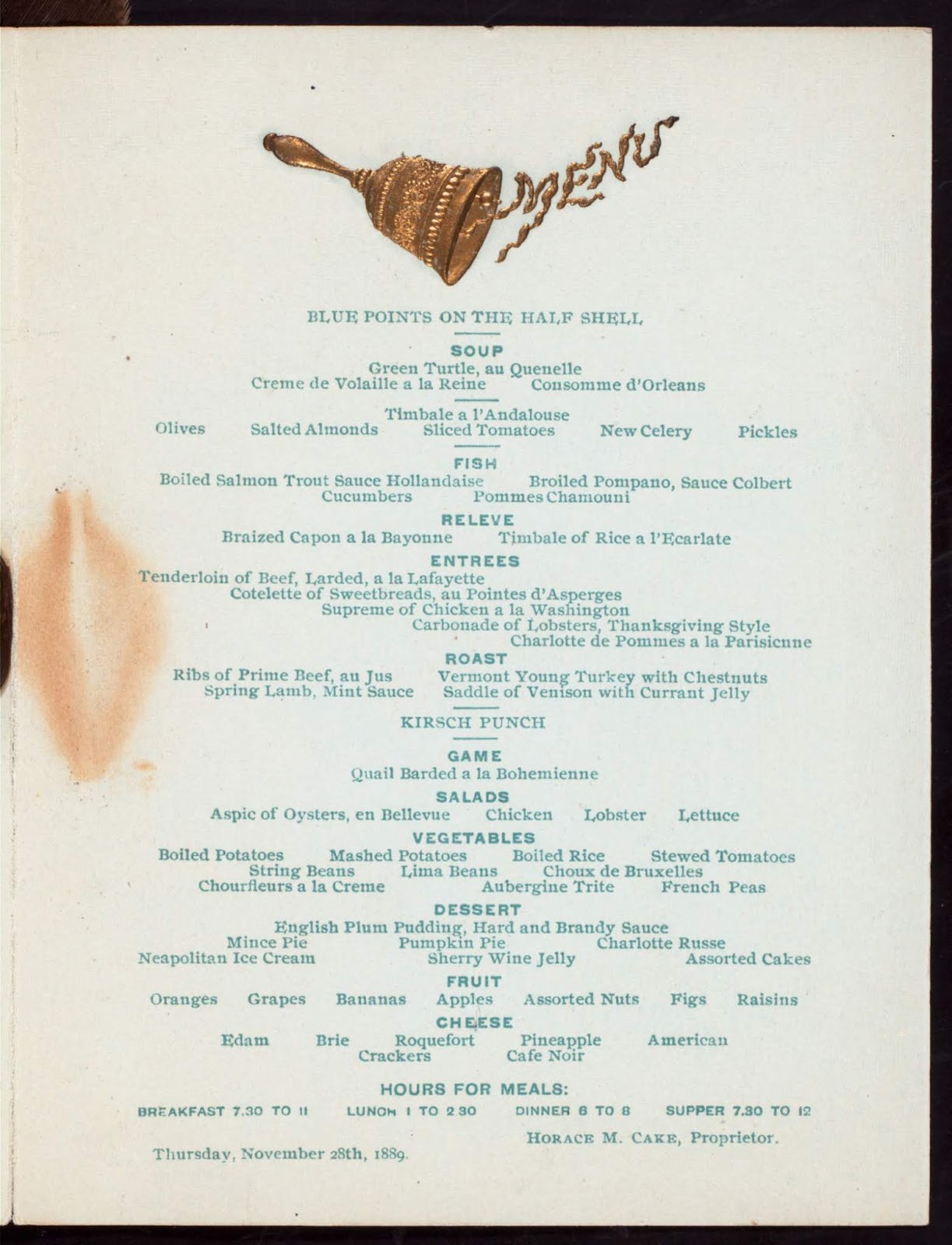 38 Vintage Thanksgiving Menus From the Late 19th Century ~ Vintage Everyday