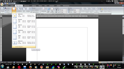Pengaturan margin dan page number pada format ilmiah IPB 2013