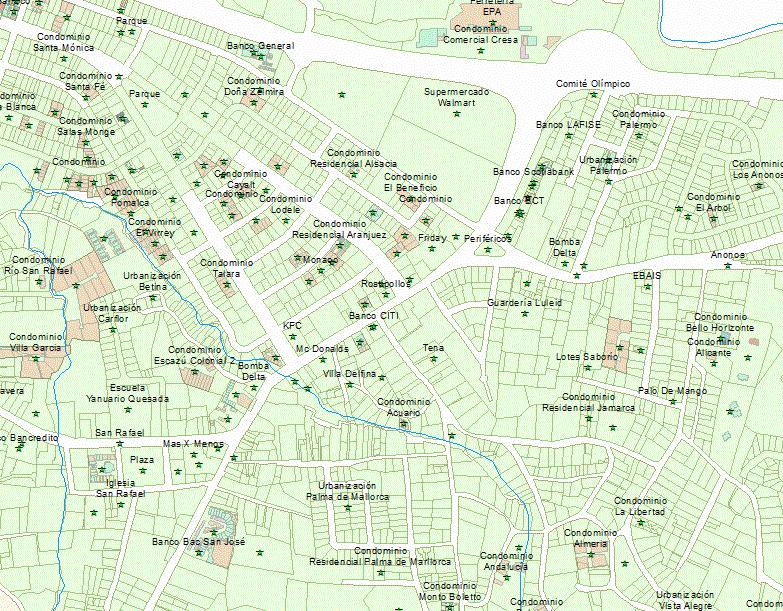 Escazu News: Mapa General del Cantón de Escazú,( Escazu Centro, San ...